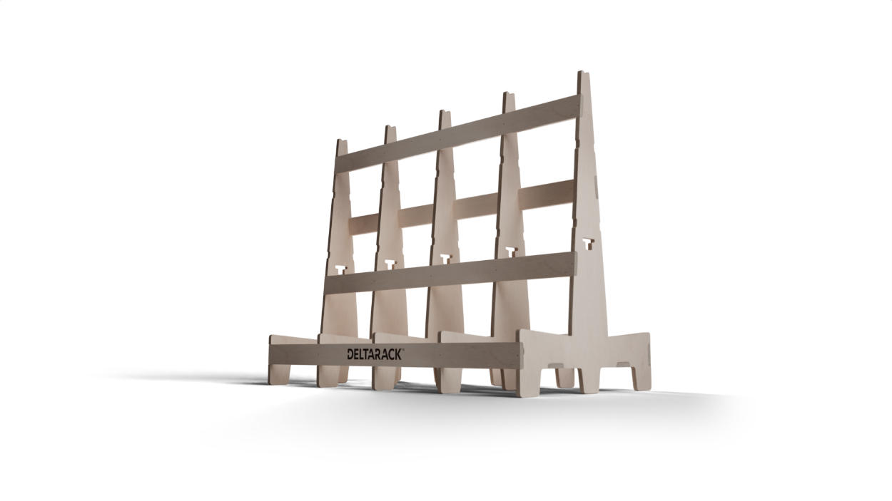 Deltarack Concept | Modular Wooden Racks and A-Frame Carts